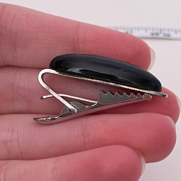 Vintage | Accessories | Vintage Heavy Silver Tone Black Goth Preppy ...